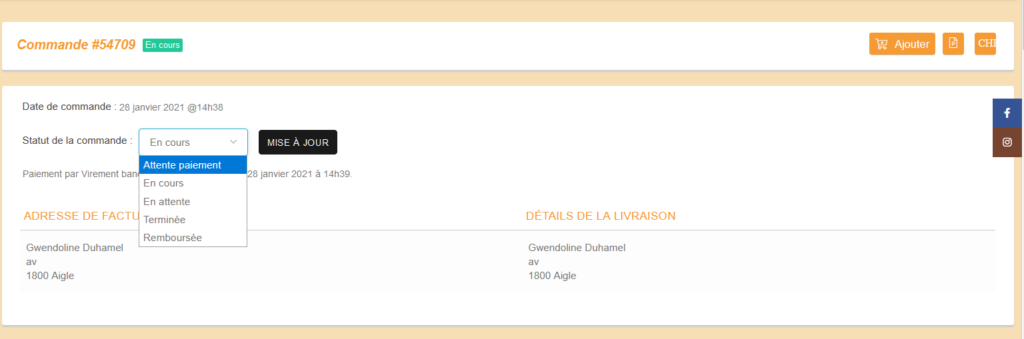 Les statuts de commande - Tatoutici.ch